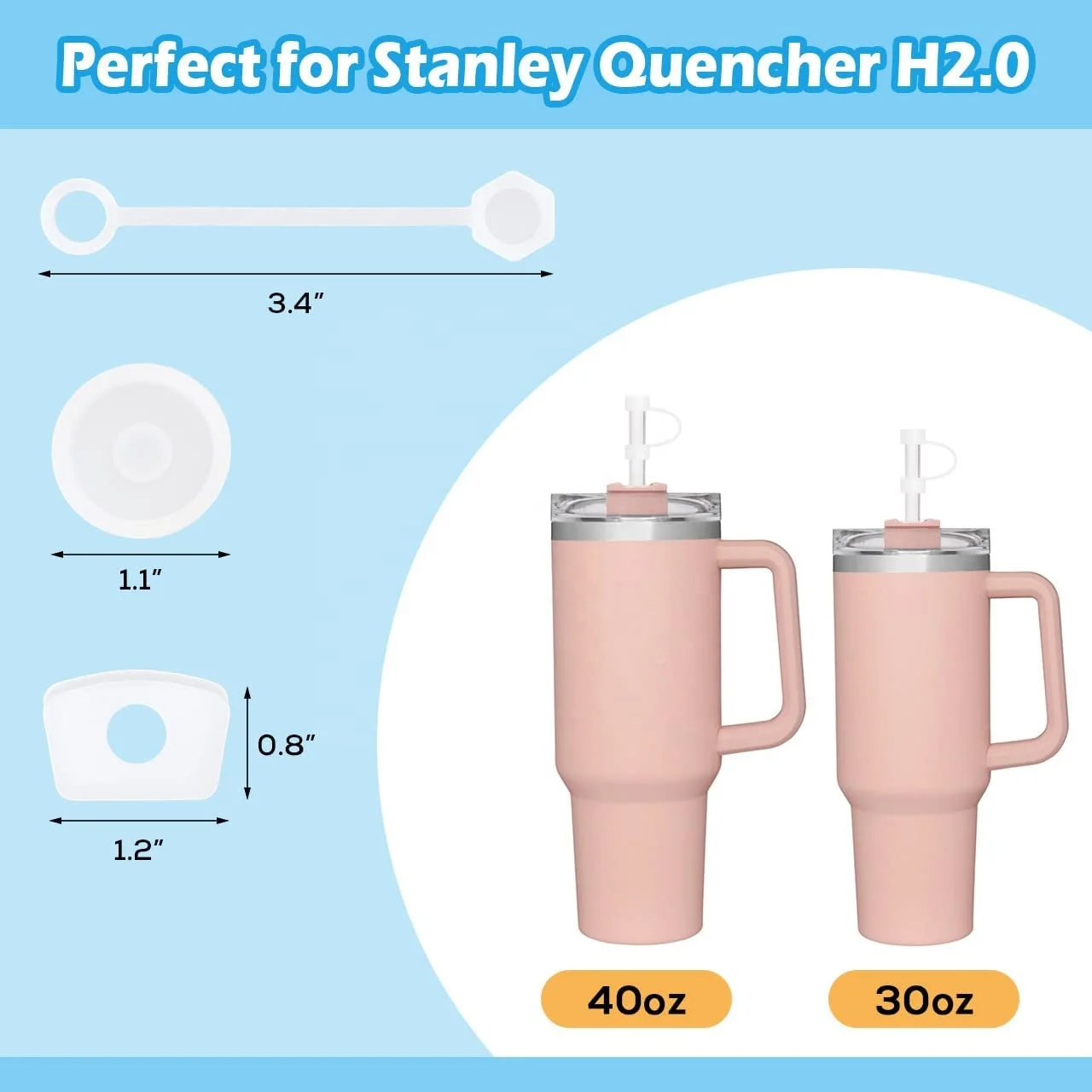 Silicone Spill Proof Stopper 2.0 Straws Plug Tips Cap Tumbler Straw ...