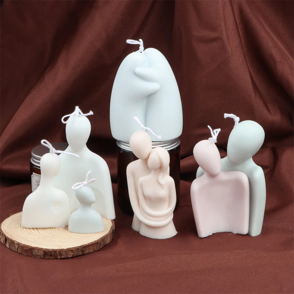 Silicone Couples Candle 3d Hugging Couple Mould Art Body Resin Casting ...