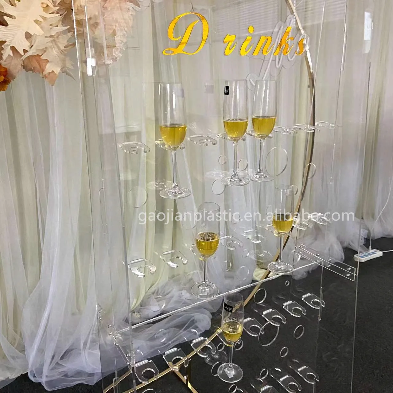 Hot Selling Acrylic Champagne Wall Acrylic Wine Rack For Wedding Party ...