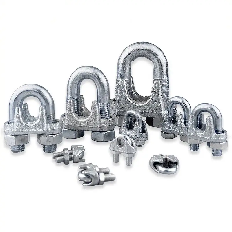 Wire Rope Clamp Chuck U-shaped Rope Clip Snap Fastener Lock Tensioner ...