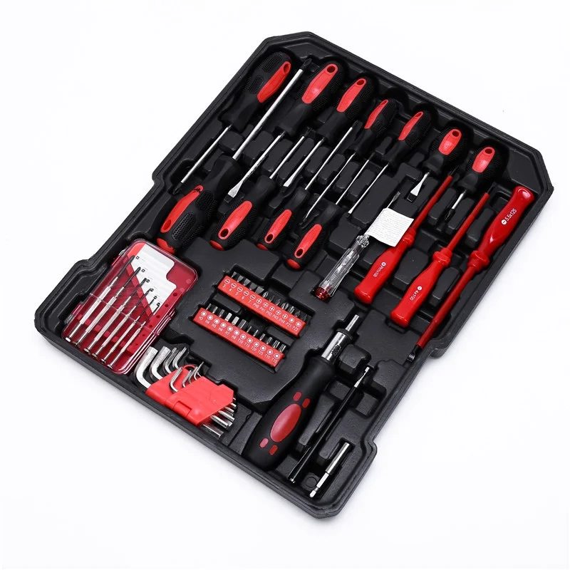Auto Repair Tool Box Set - 187 Carbon Steel Multi-Functional Tools