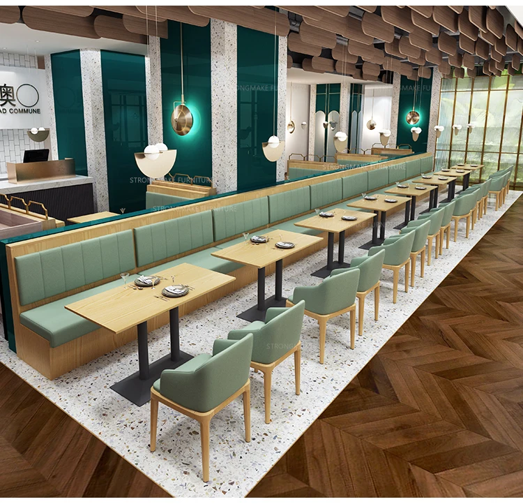 Wooden Long Sofa Para Restaurantes Cafe Sofa Chair Custom Made Cafe ...