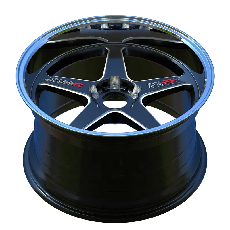 15 Inch Aftermarket Black Deep Dish Wheels with Milled Windows