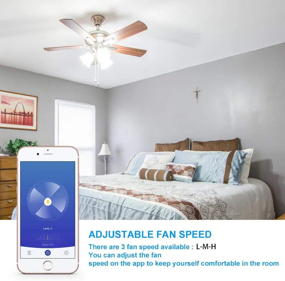 Smart Wifi Ceiling Fan Regulator Switch Compatible With Alexa & Google Home