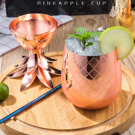 2019 New Design Pineapple Shape Stainless Steel Cocktail Wine Cup With ...