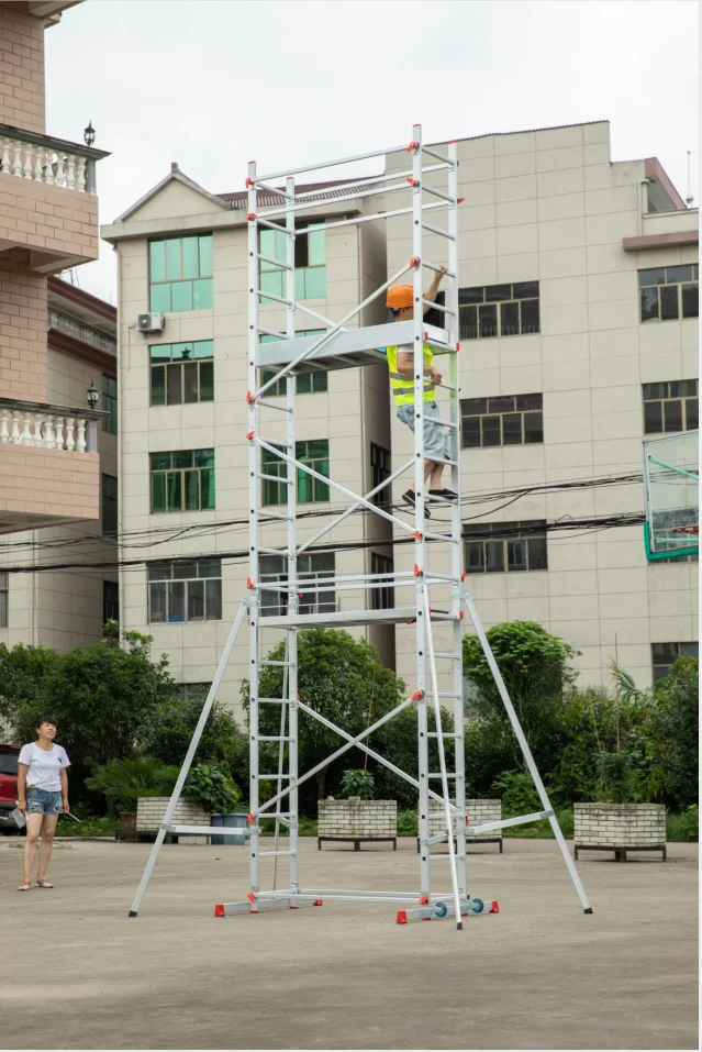 Heavy Duty 3M/5.6M Aluminum 6063 Telescopic Scaffold Mobile Light Alloy ...