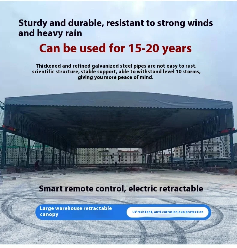 Large Outdoor Electric Retractable Awning Movable Push- Pull Warehouse ...