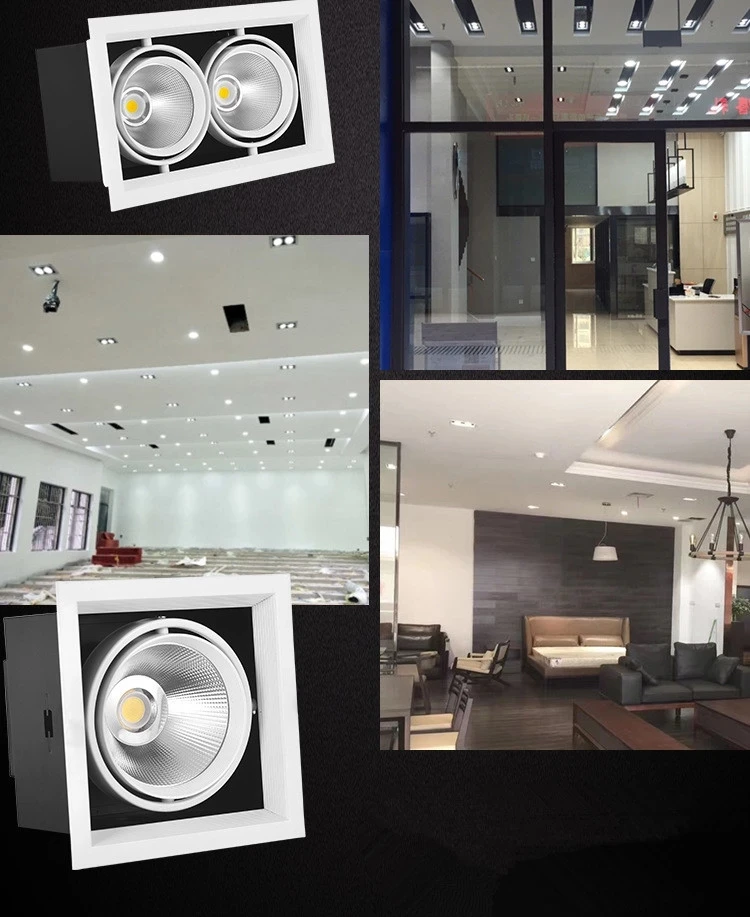 Commercial Square Downlight 12w Cob Led Grille Down Lighting - Buy ...
