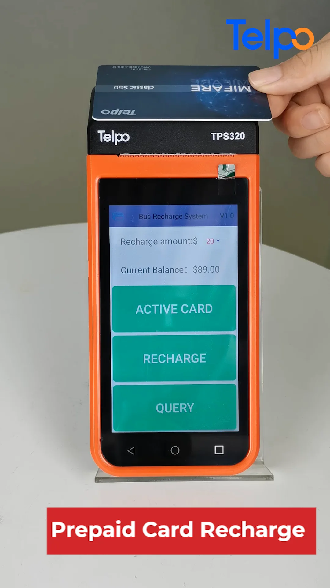 Cashless Payment Telpo 5-inch Touch Screen Electronic Ticket Machine ...