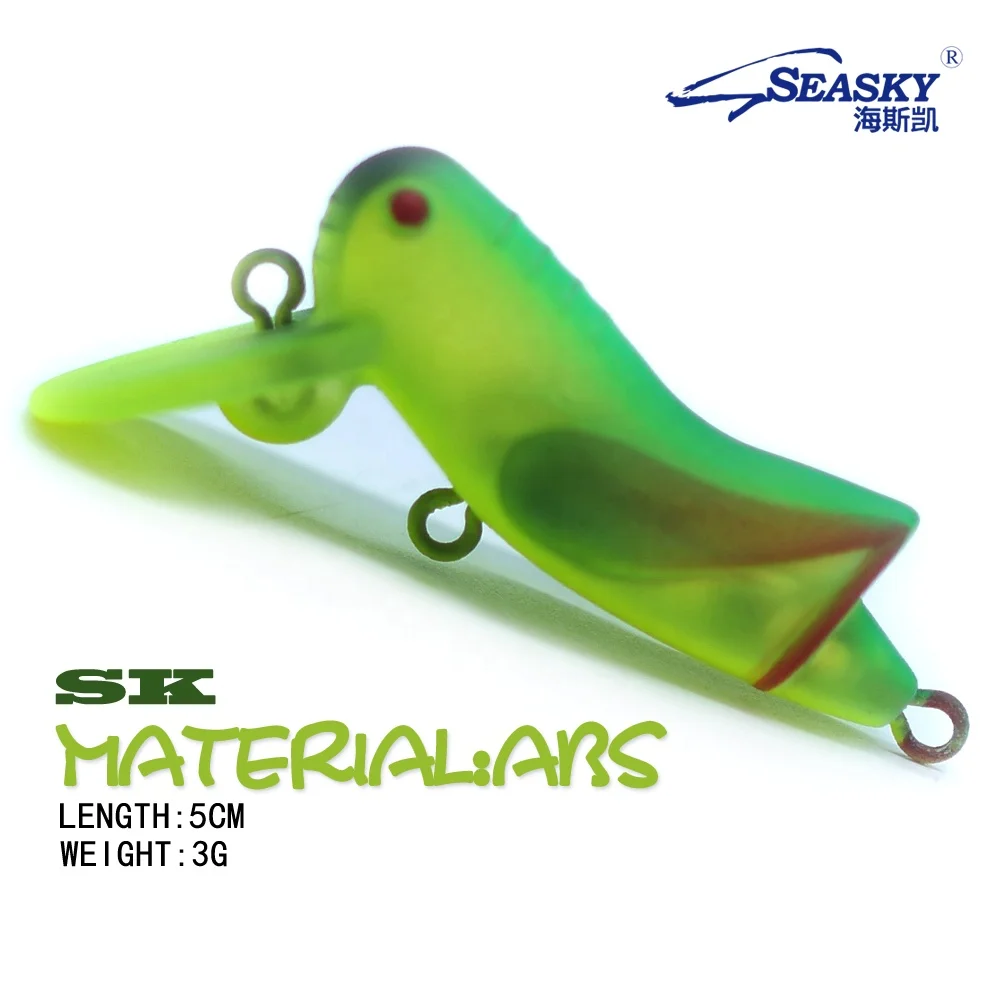 Seasky 5cm 3g Cricket Insect Swim Action Artificial Bait Hard Abs Lure ...