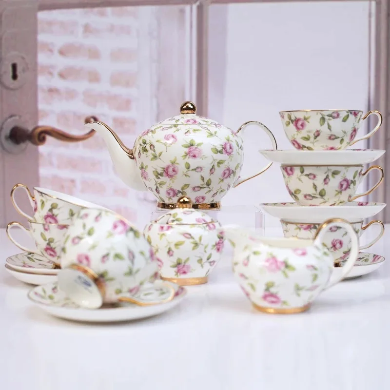 Graceful Food Grade China Tea Coffee Sets,Tea Cup Saucer,15pcs ...