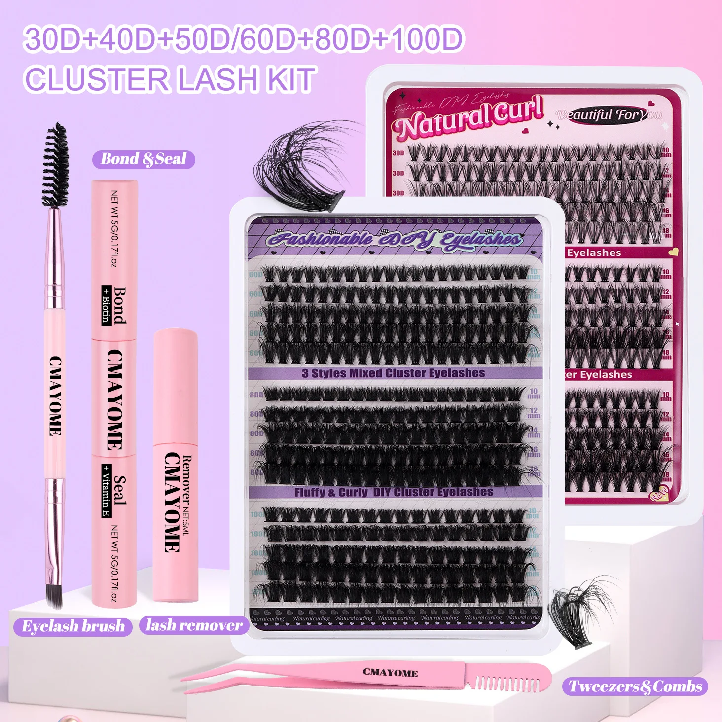 3D Cluster Lashes Segment DIY Eyelash Extensions Kit DIY Eye Lash ...