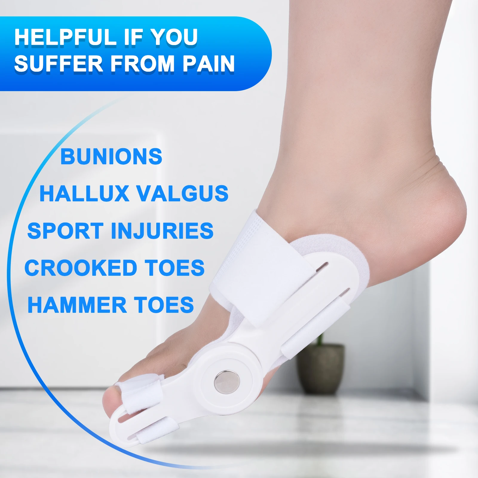 Toe Hallux Valgus Corrector Straightener Toe Splint Bunions Adjustable Orthopedic Bunion ...