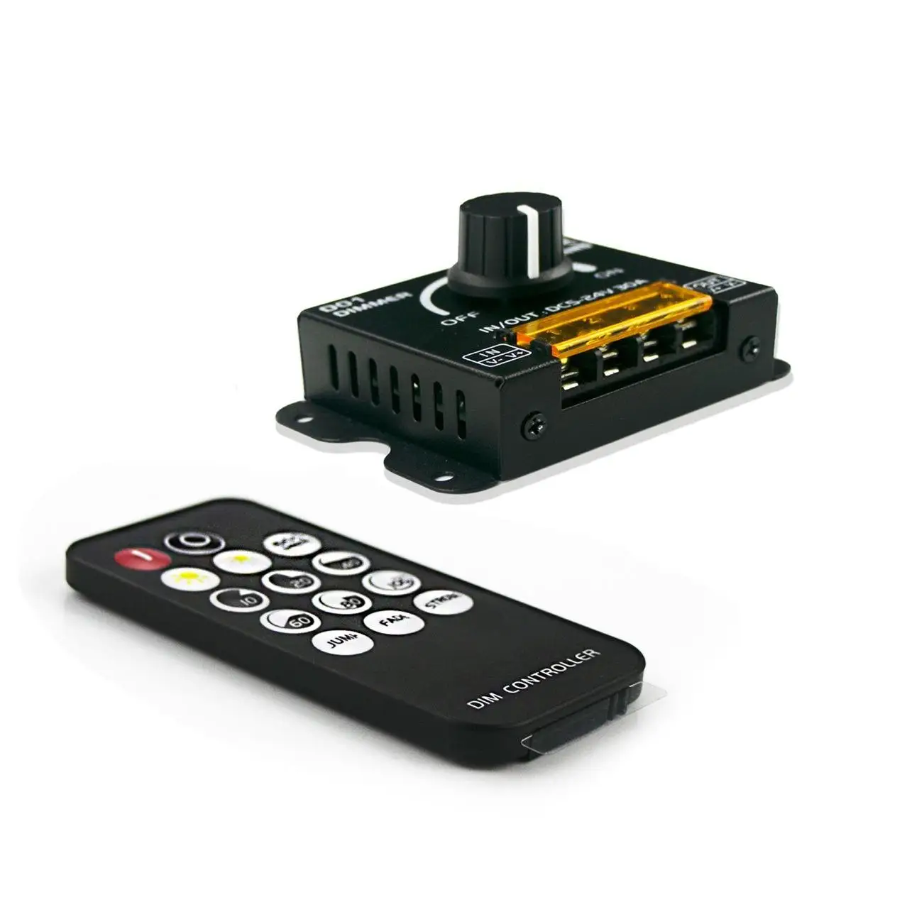 Single Light Rotary Dimmer Dc12-24v 30a High Power Black Steel Case ...