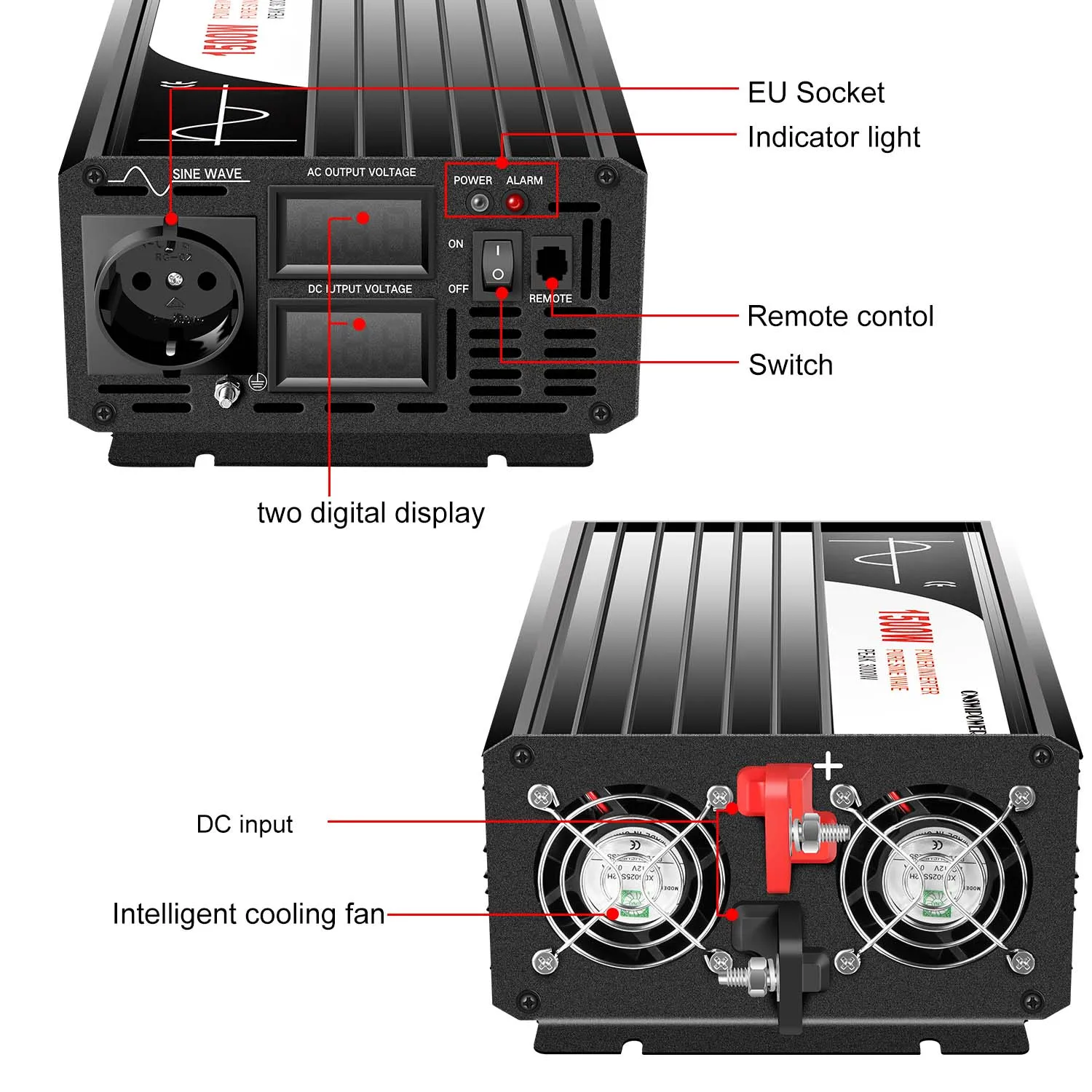 1500W Pure Sine Wave Inverter for Reliable Power Conversion