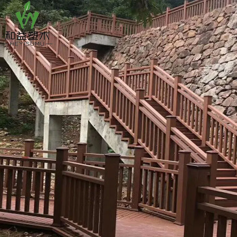 Wood-like Wpc Round Wood Handrail With Wpc Pillar - Buy Wpc Handrail ...