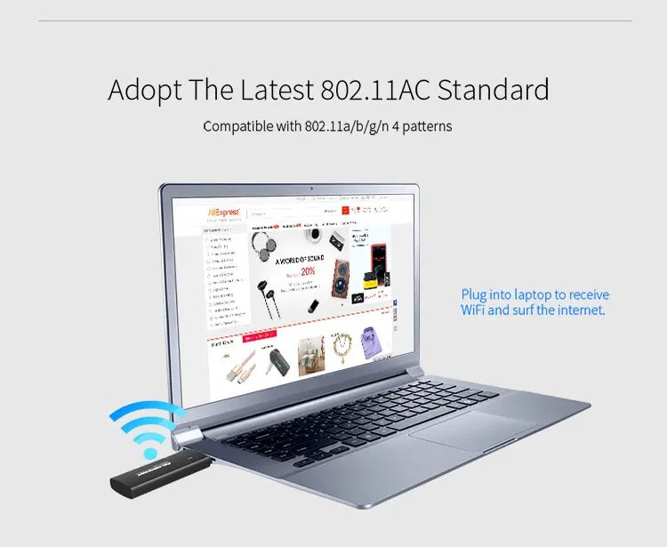 COMFAST CF-912AC USB Wifi Adapter - 1200mbps Realtek RTL8812AU