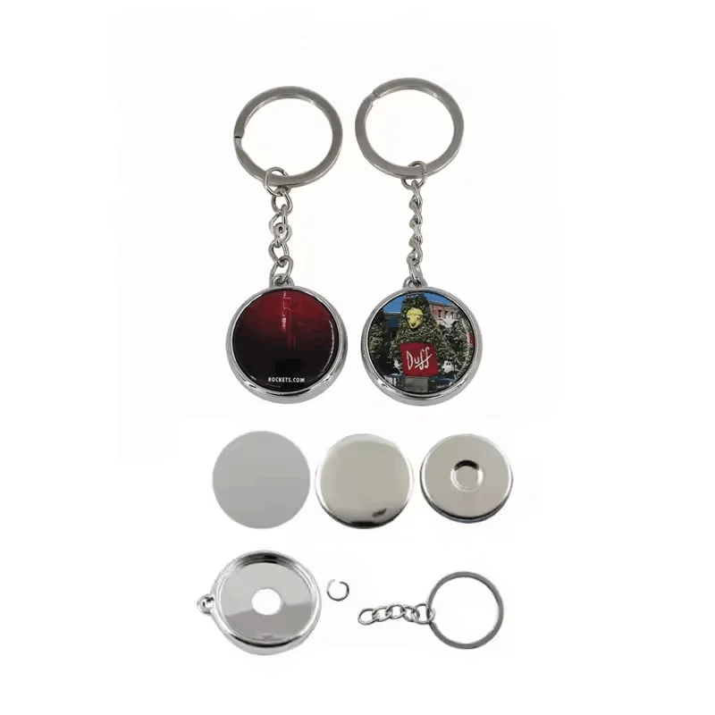 Customized 25/32/37mm Blank Double Sided Metal Keychain Button Badge ...
