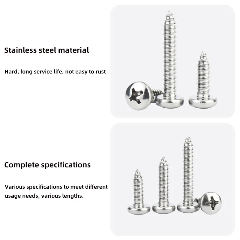 201 Stainless Steel Self Tapping Screws for Wood Clear Threads