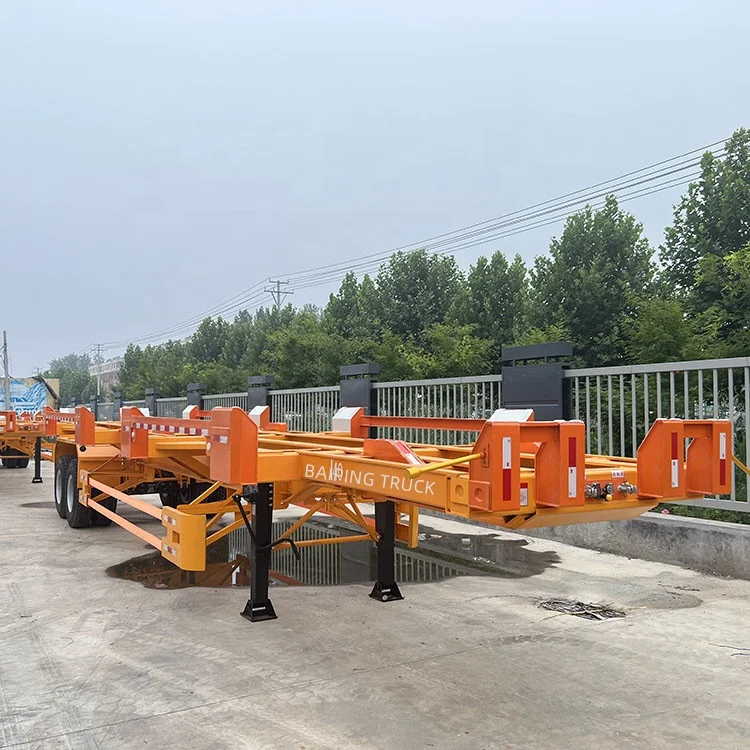 40ft Semi-Trailer Port Terminal Container Steel Drill Trailer for ...