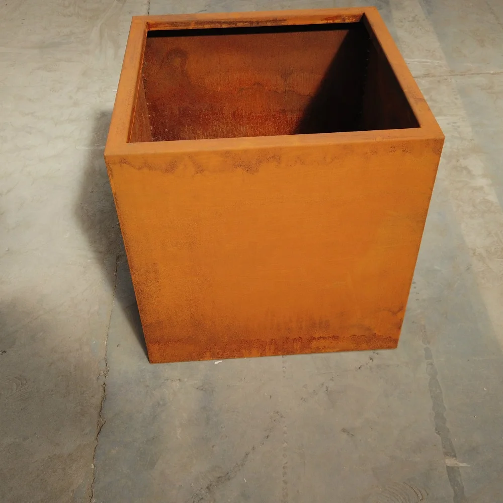 Durable Outdoor Metal Planters - Corten Steel Large Planter