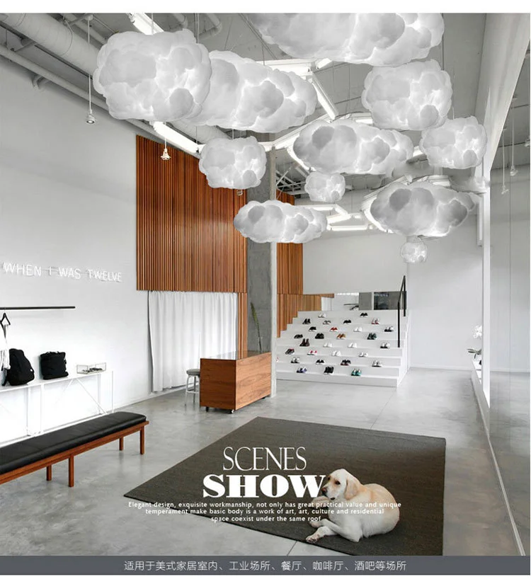 Modern Contemporary Cotton Cloud Hanging Ceiling Lamp Led Lighting For ...