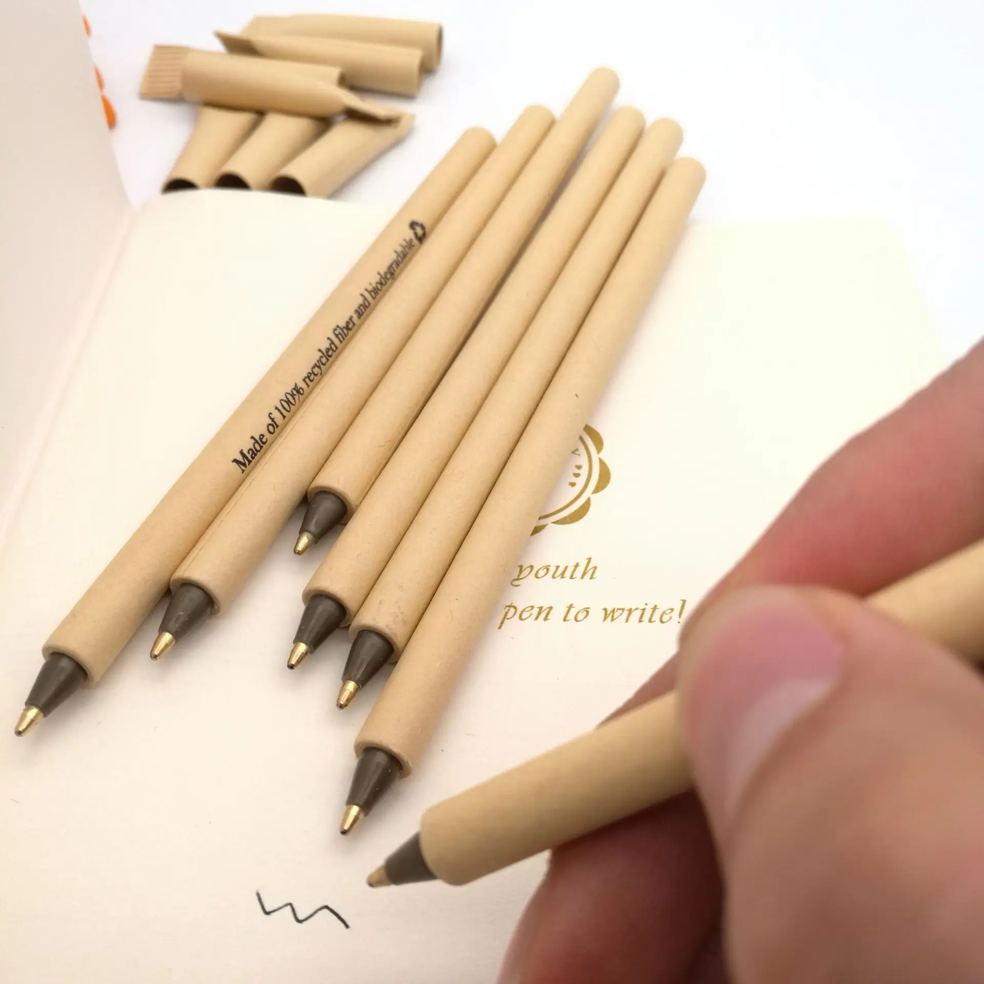 100% Biodegradable Pens Eco Friendly Kraft Pen Custom Environmental ...