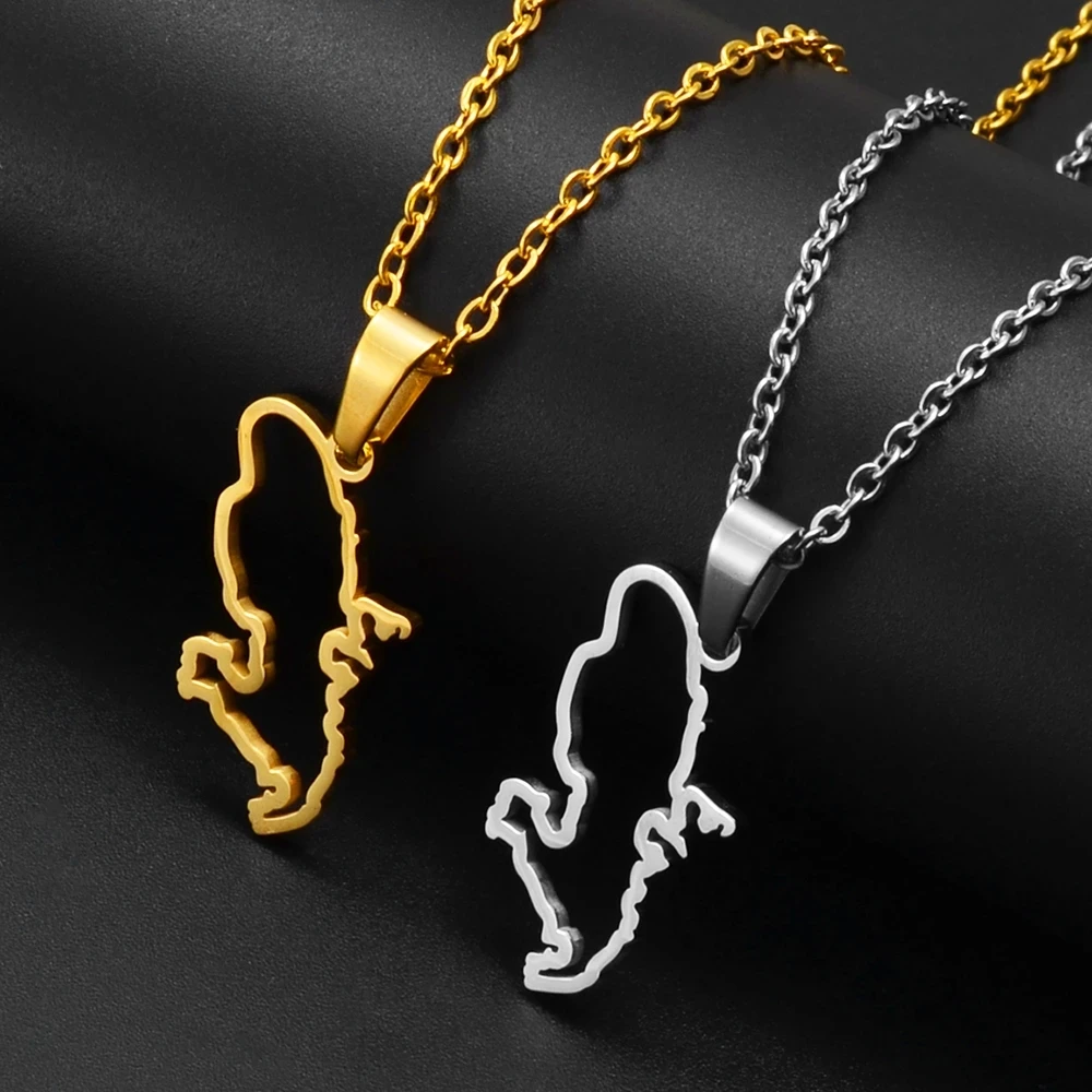 Outline Sign Martinique Map Pendant Necklaces For Woman Girls French ...