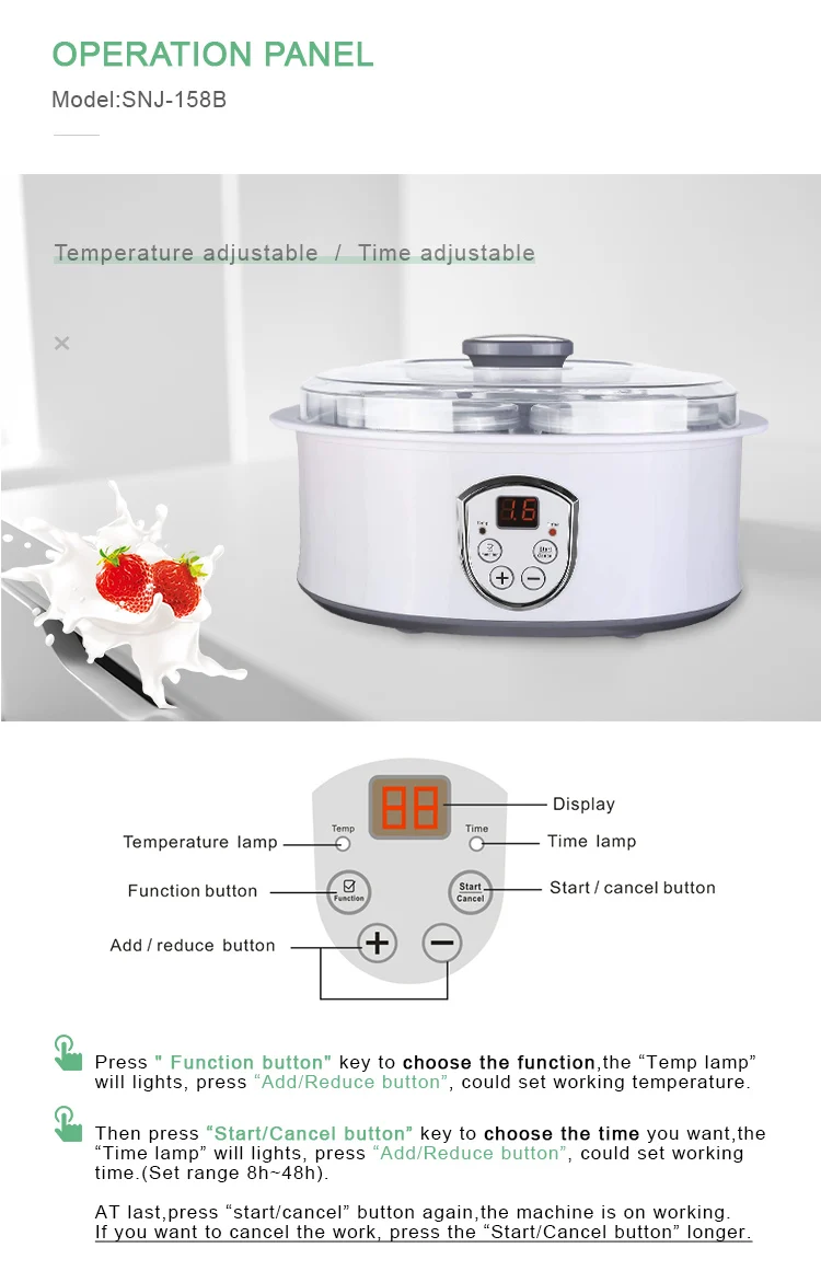 Home Use Automatic Stainless Steel Mini 7 Cup Electric Natto Yogurt ...