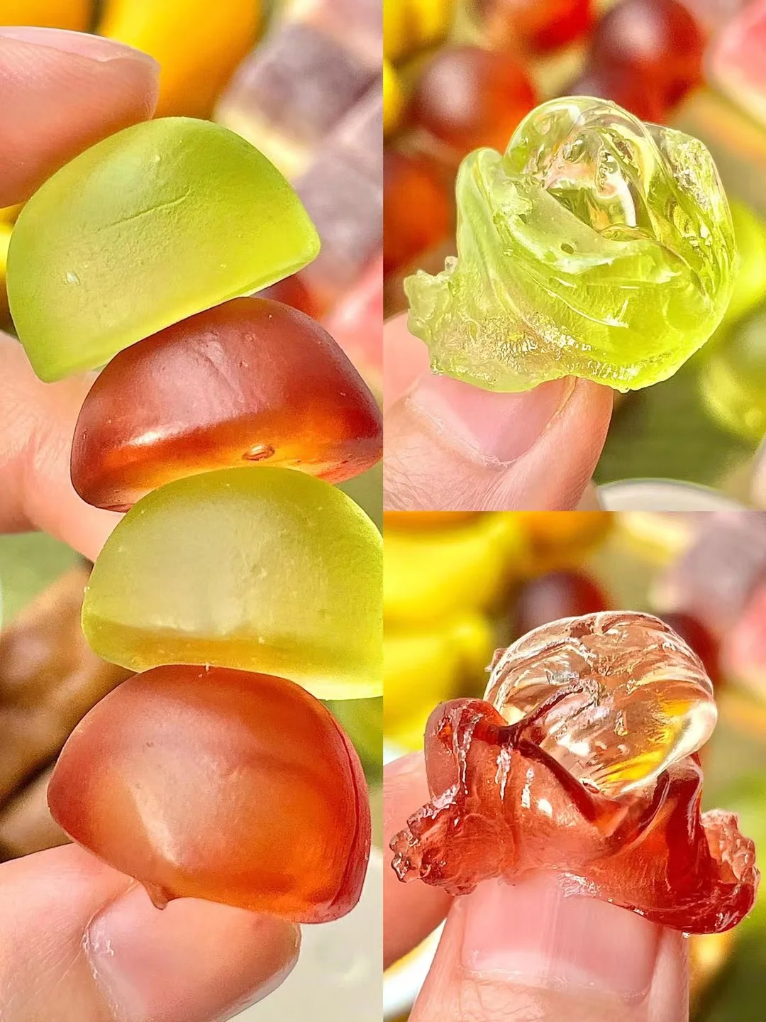 4d Peeled Grape Shape Fruit Juice Soft Candy Halal Gummy Candy Gummies ...