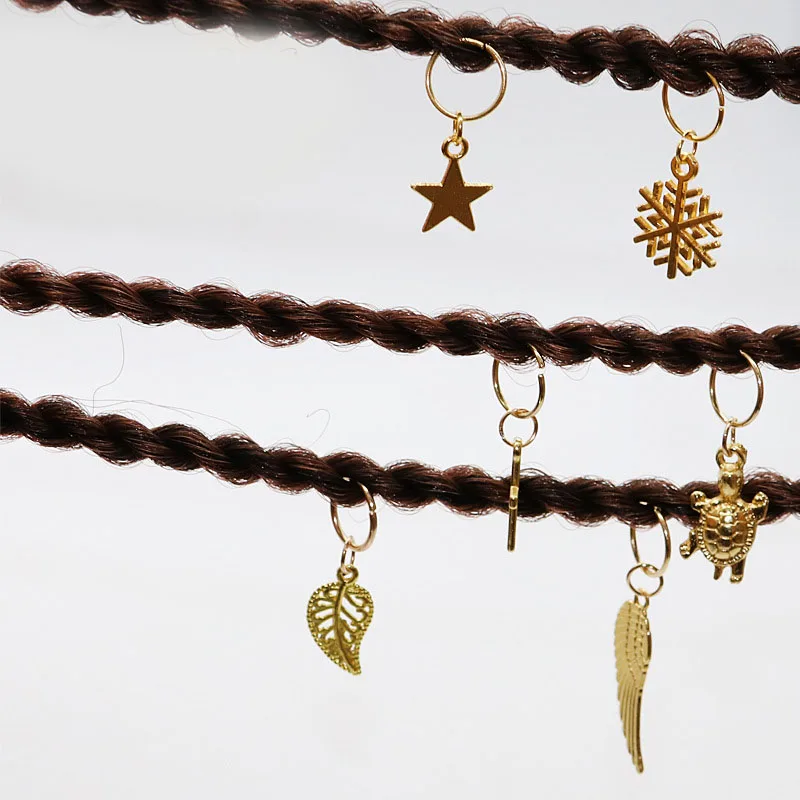 11 Styles Gold Leaf Dread Bead Metal Color Braid Hair Beads for ...