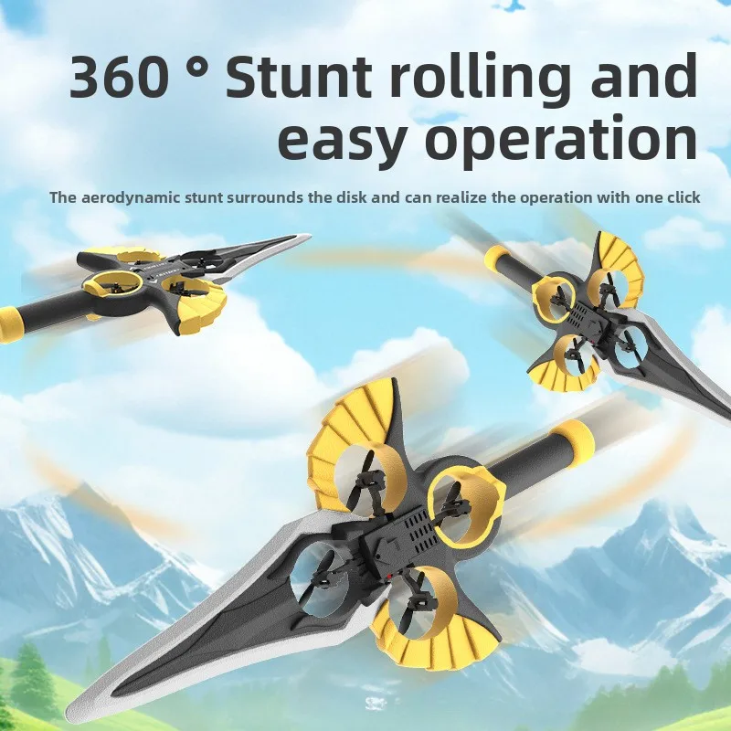 One-Key Remote Control Flying Sword Aircraft Fighter Classic Flying Toy with Stunt Tumbling ...