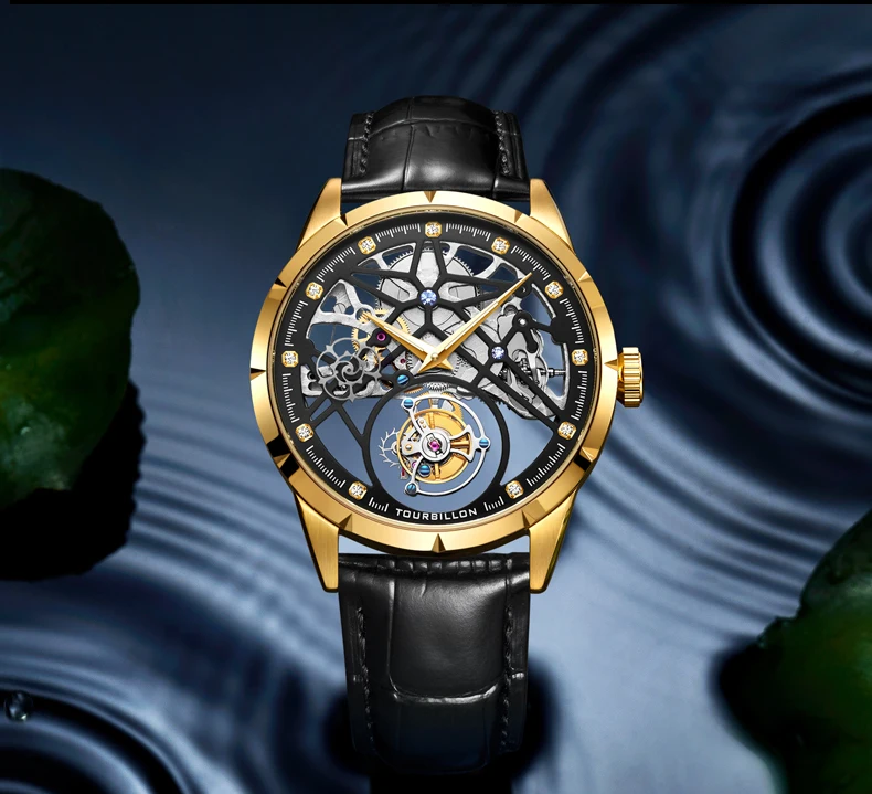 Real Automatic Mechanical Movt Custom Logo Oem Double Flying Tourbillon ...