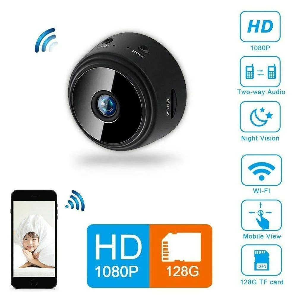 Tiny Portable 1080p Wifi Full Hd Nanny Pet Office Sports Garage Home ...