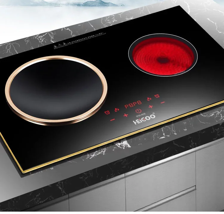 Built-in & Portable Double Electric Concave Induction Cooker & Infrared ...