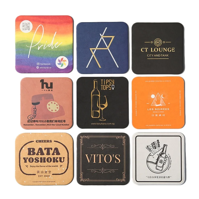 Wholesale Custom Printed Round Cheap Hotel Cardboard Water Absorbent ...