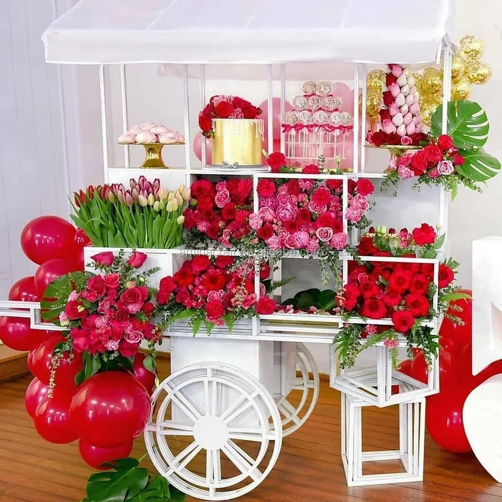 A&c Wedding Party Garden Decoration Flower Display Metal Candy Cart ...
