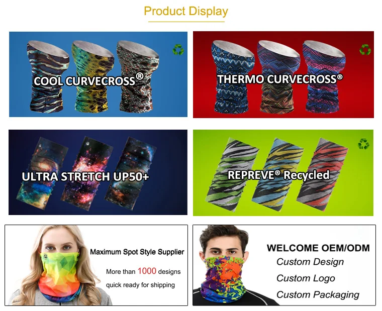 Rpet Recycled Plastic Face Scarf Custom Tube Bandana - Buy Rpet Bandana ...