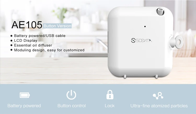 SCENTA Wall Mounted Nebulizer - Battery Operated Aroma Diffuser