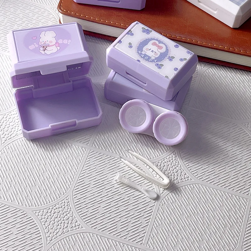 Mu New Contact Lens Box Beauty Eye Contact Companion Box Cute Cartoon ...