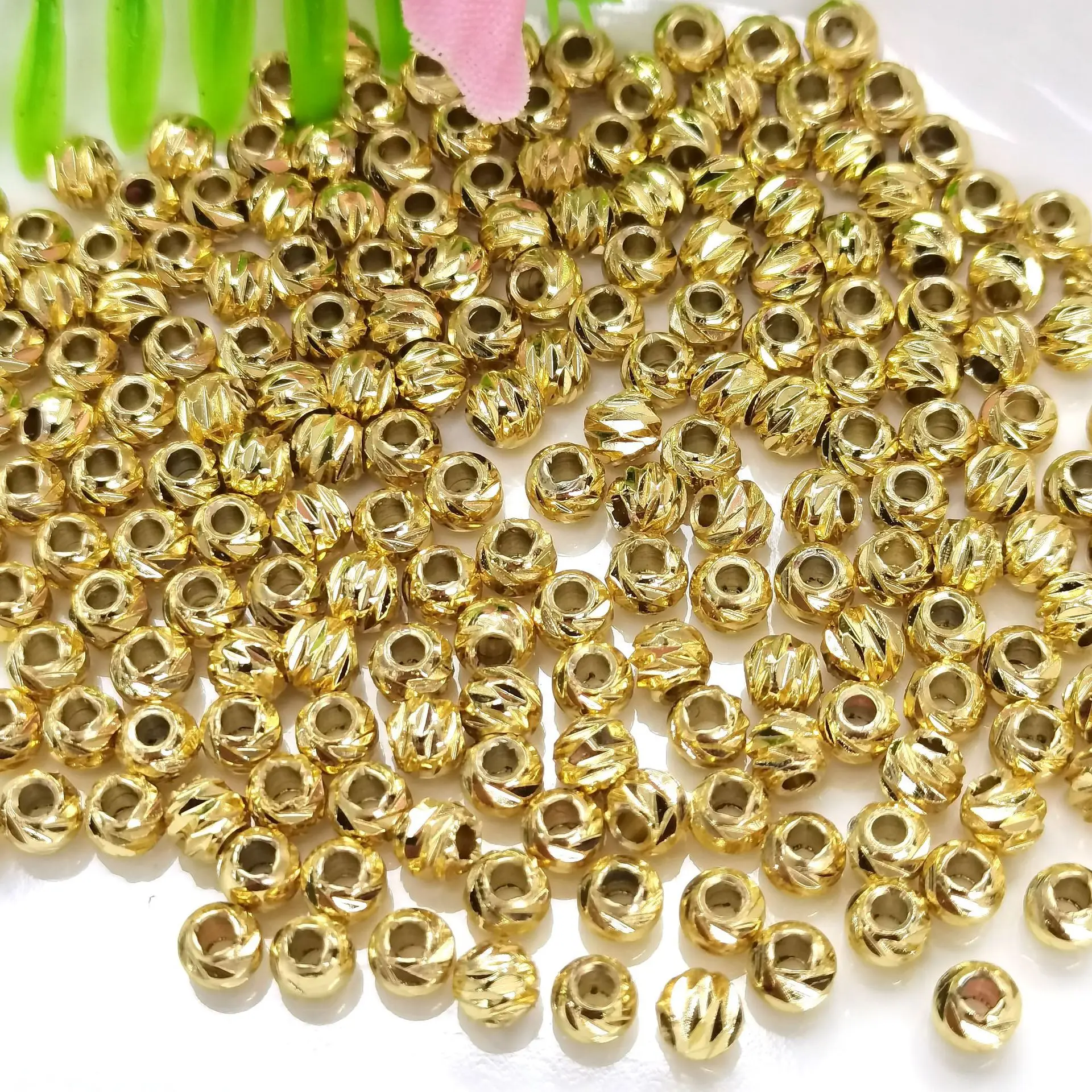 14k Gold-filled Beads Color-retaining Faceted Beads Diy Cut-and-cut ...