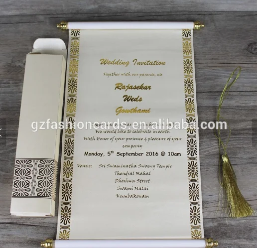 Custom Made Scroll Invitation Rods with End Caps for Wholesale
