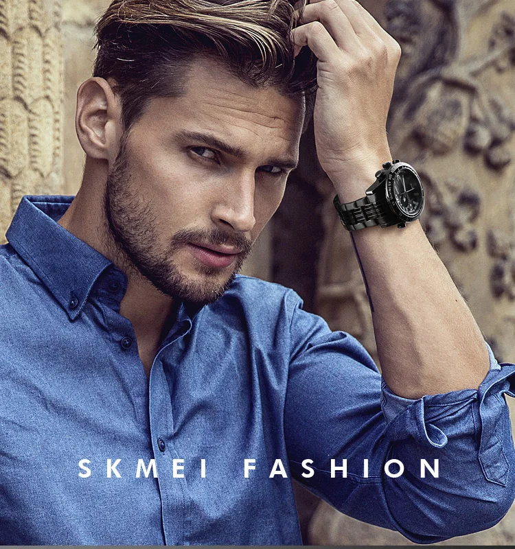Luxury Men's Watch - Branded Logo Skmei Waterproof Chronograph