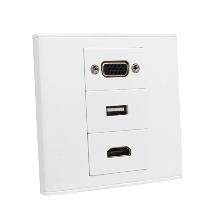 3 Ports Keystone Surface Wall USB VGA Face Plate JBFP35 - Face Plate CN ...