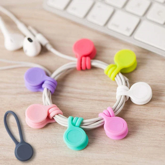 Multi-color Magnetic Silicone Rubber Band Twist Ties