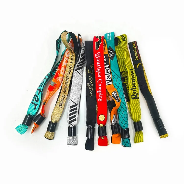2024 Custom Cloth Event Ticket Wristband Sublimation Printed Polyester ...