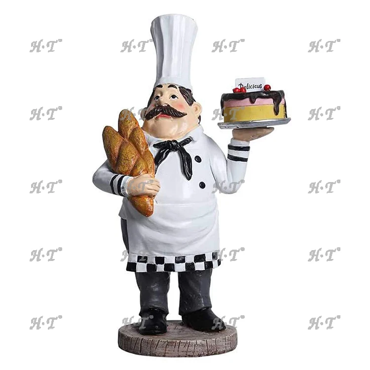 Custom Design Restaurant Decorative Ornaments Kitchen Decor Resin Chef ...
