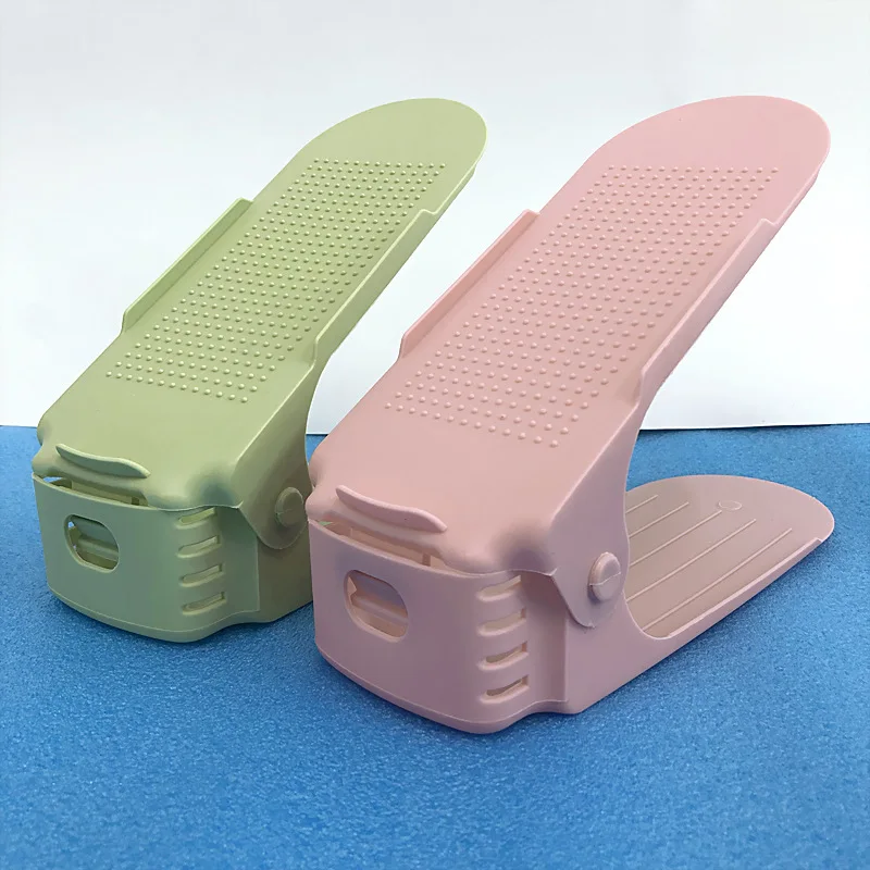 Adjustable Plastic Shoe Rack Single-Tier Double-Layer Storage Holder ...
