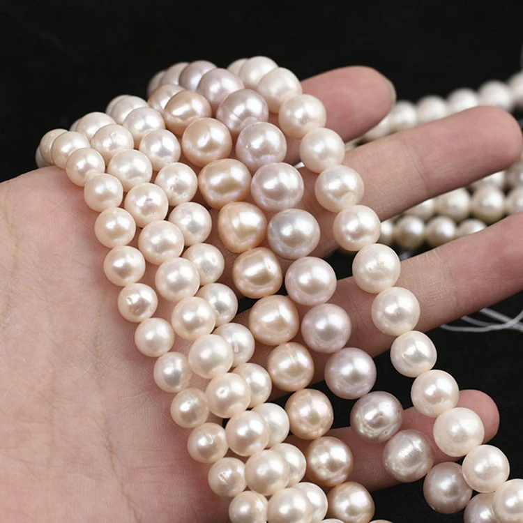 White Cultured Natural Real Freshwater Pearl Strand String Beads