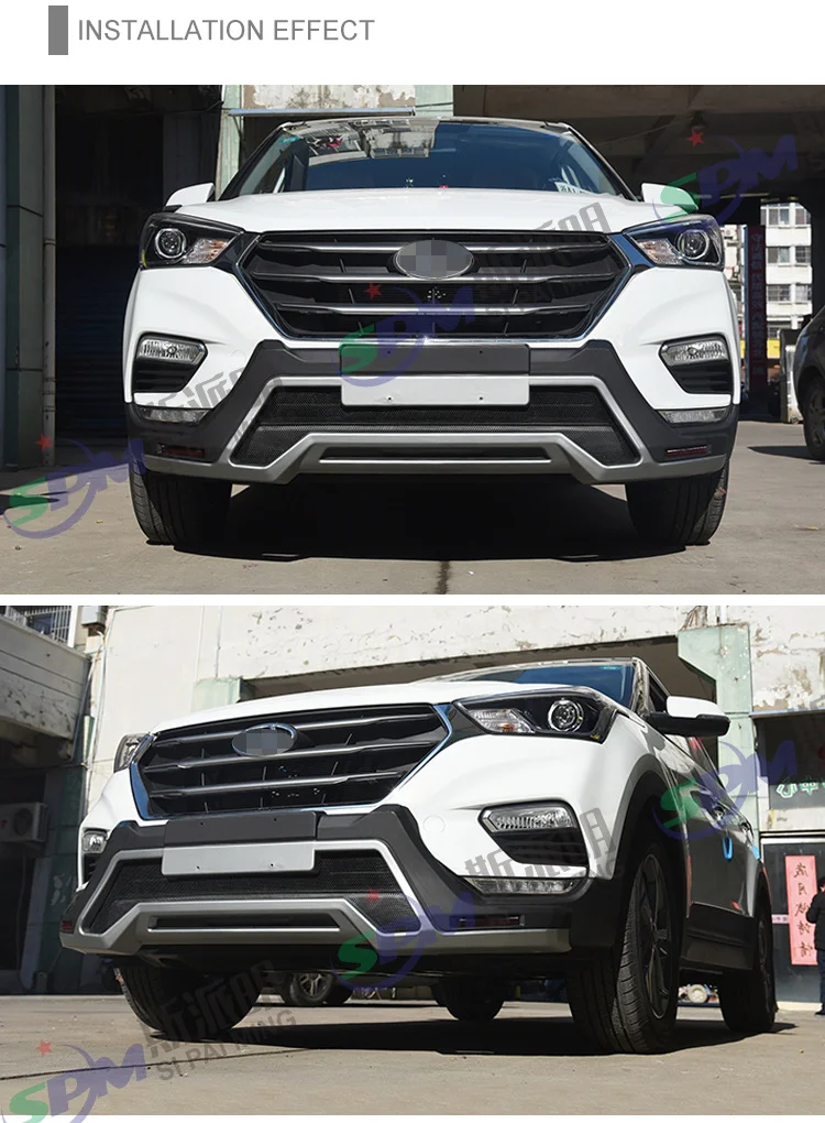 Spm Abs Front And Rear Bumper Guard Protector For Hyundai Creta 2018 ...